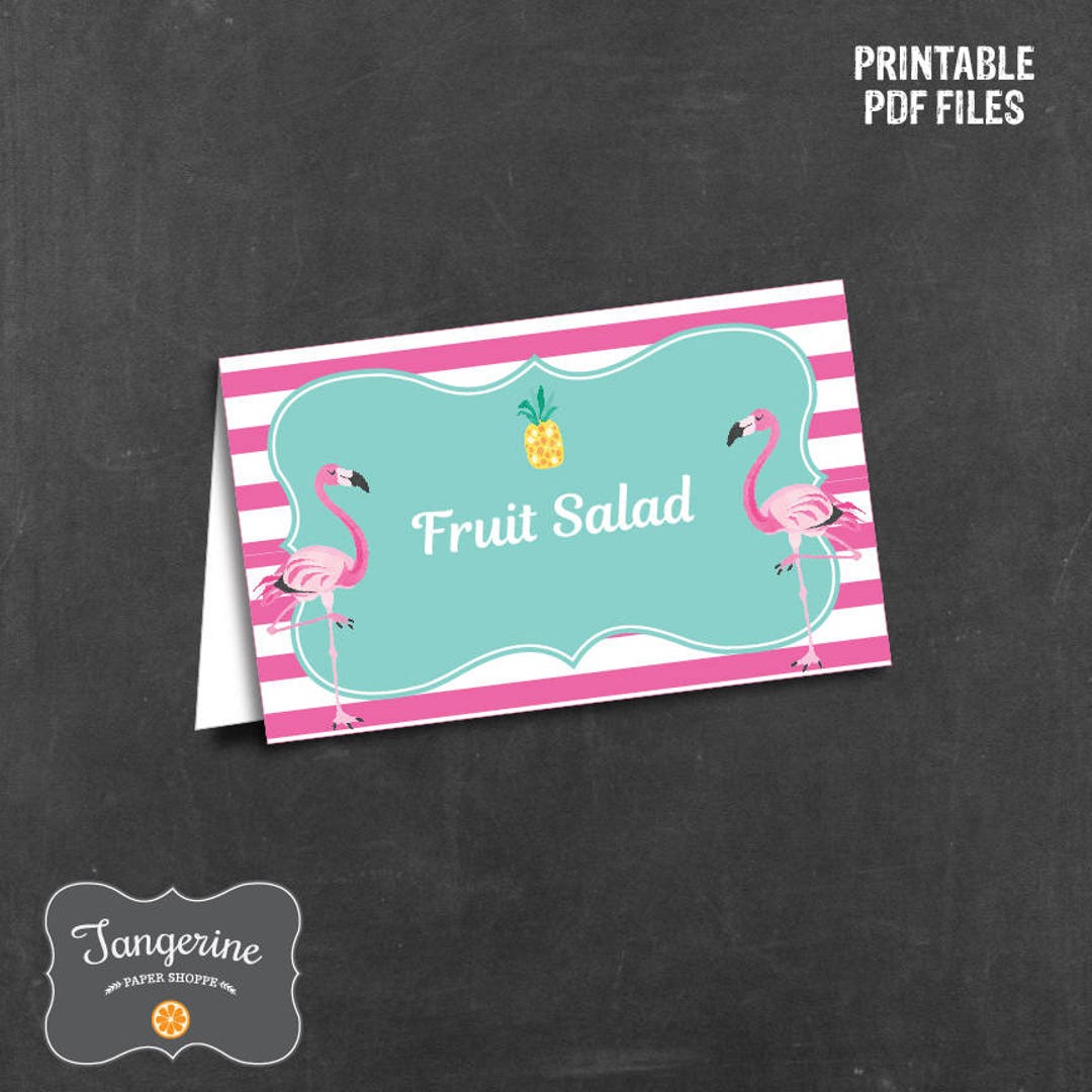 Flamingo Pineapple Food Labels, Flamingo Pineapple Party Decorations ...