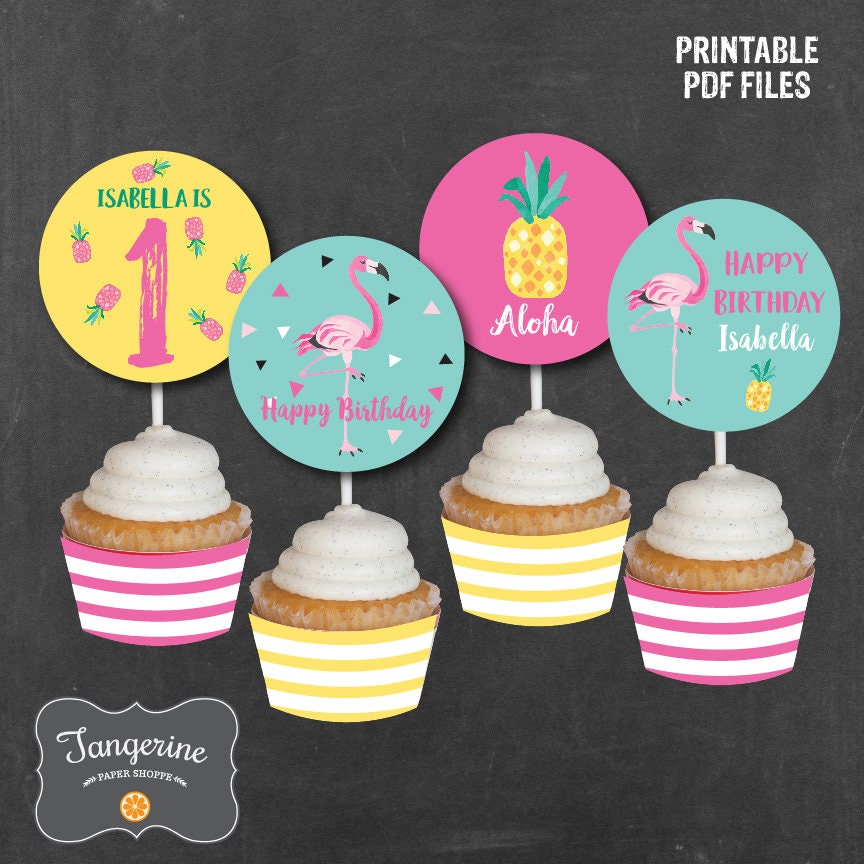 Flamingo Pineapple Food Labels Flamingo Pineapple Party | Etsy