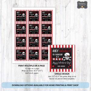 Pirate Valentines Day Tag Printable, Pirates Booty Valentine, Kids ...