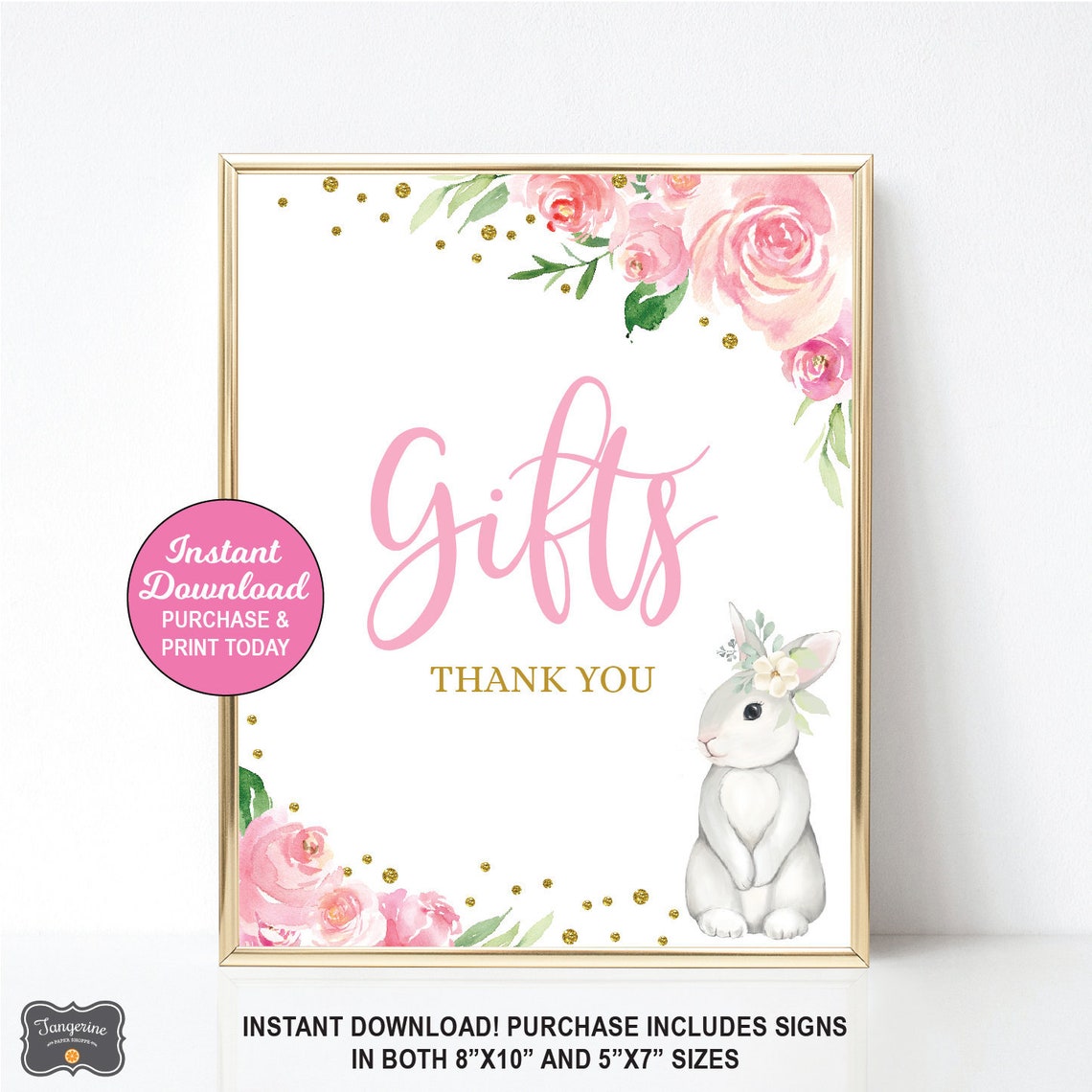 Bunny Gift Sign Gift Table Sign Bunny Birthday Decorations | Etsy