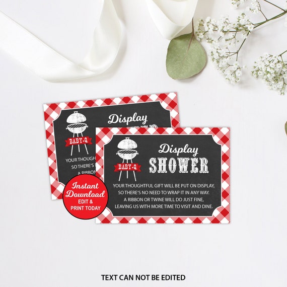 Baby Q Display Shower Card, Display Shower Insert, Display Shower Tags ...