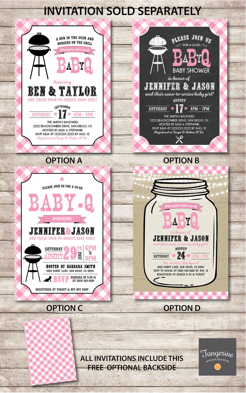 Baby Q Shower Invitation Girl Pink BBQ Baby Shower - Etsy