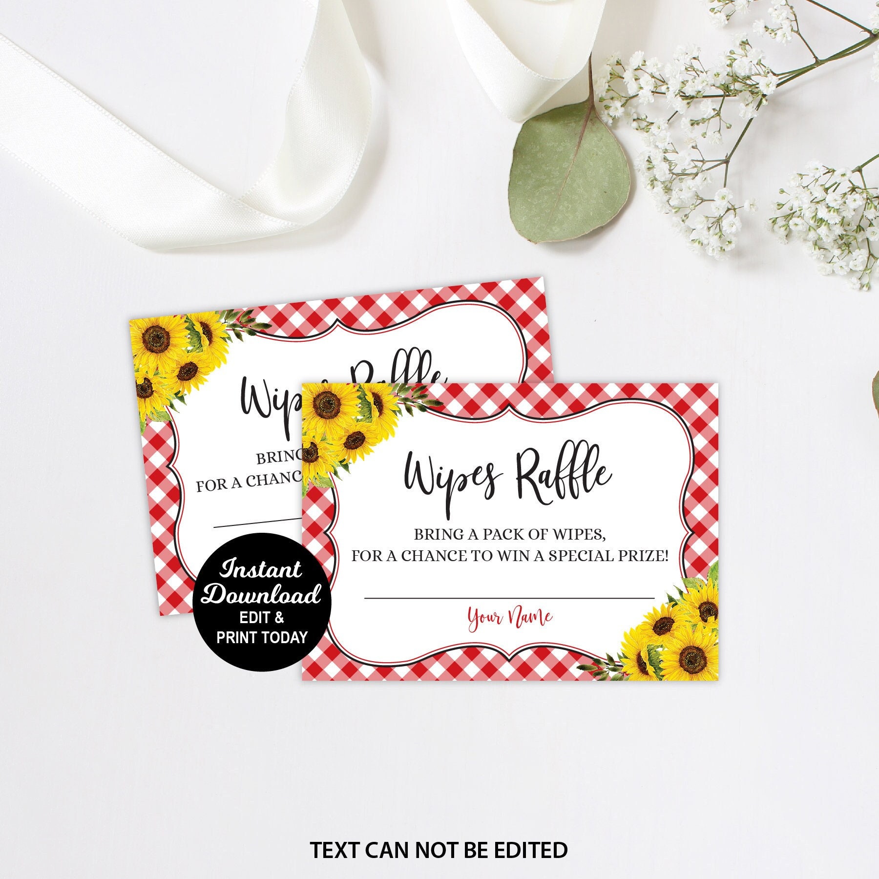 Baby Q Wipes Raffle Cards, BBQ Baby Wipes Raffle Ticket, Wipes Raffle ...