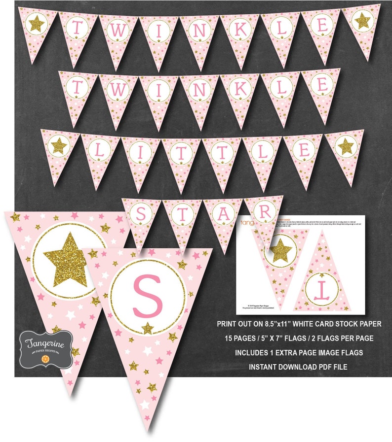 Twinkle Twinkle Little Star Baby Shower Banner Girl Baby | Etsy