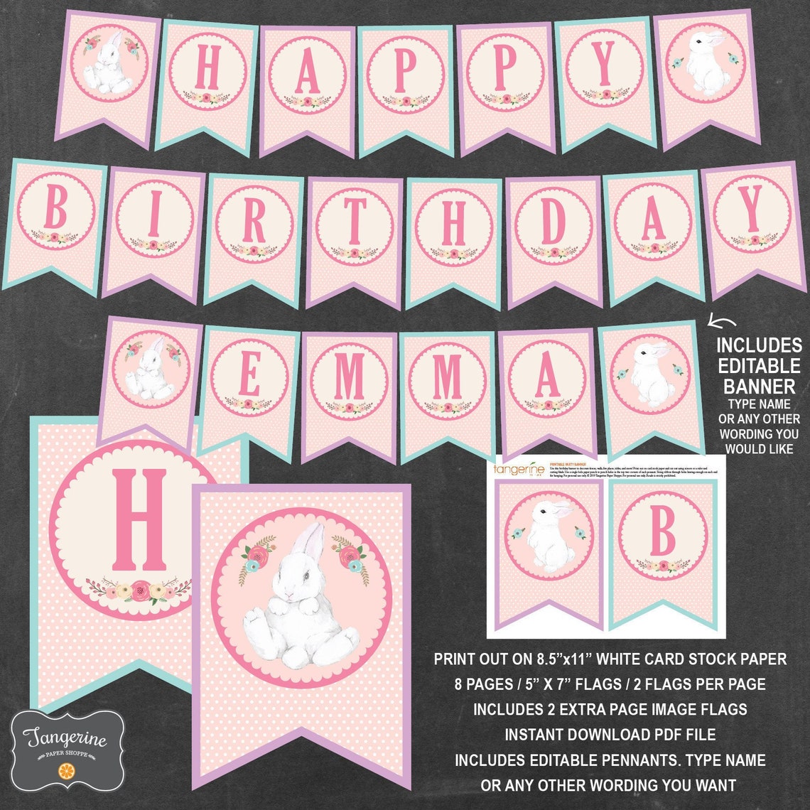 Bunny Birthday Banner 1st Birthday Banner Bunny Birthday - Etsy