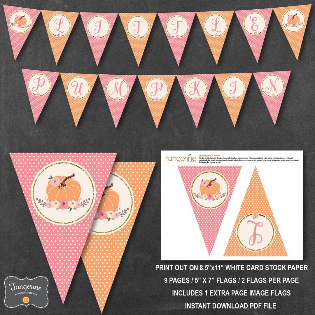 Little Pumpkin Baby Shower Banner, Girl Pumpkin Baby Shower, Fall Baby ...