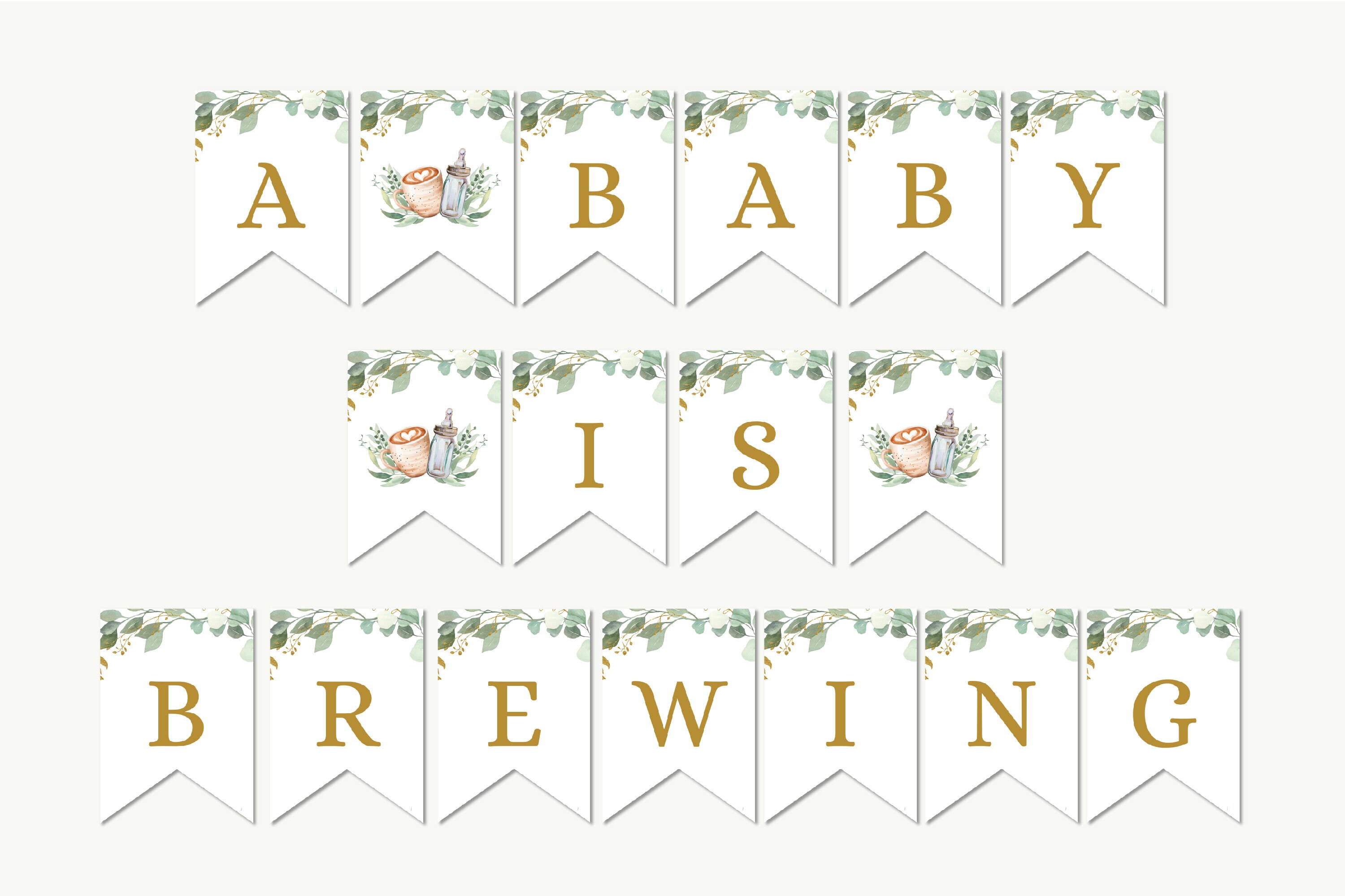 Editable Coffee Baby Shower Bundle, A Baby is Brewing Baby Shower ...