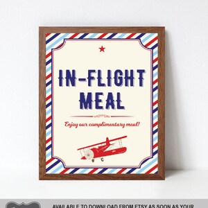 Airplane Inflight Meal Sign, Airplane Birthday Sign, Airplane Baby ...