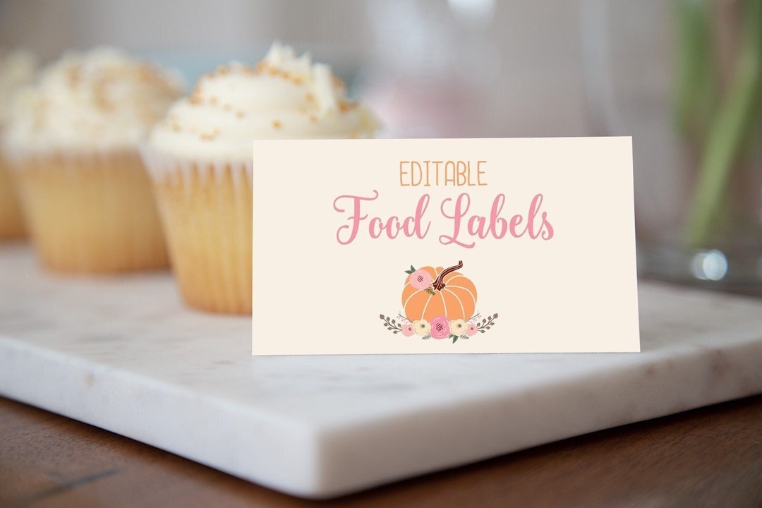 Pumpkin Food Labels, Food Tents, Printable Food Labels, Place Cards ...