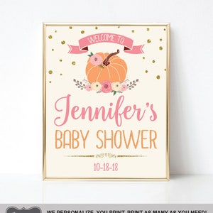 Little Pumpkin Baby Shower Banner, Girl Pumpkin Baby Shower, Fall Baby ...