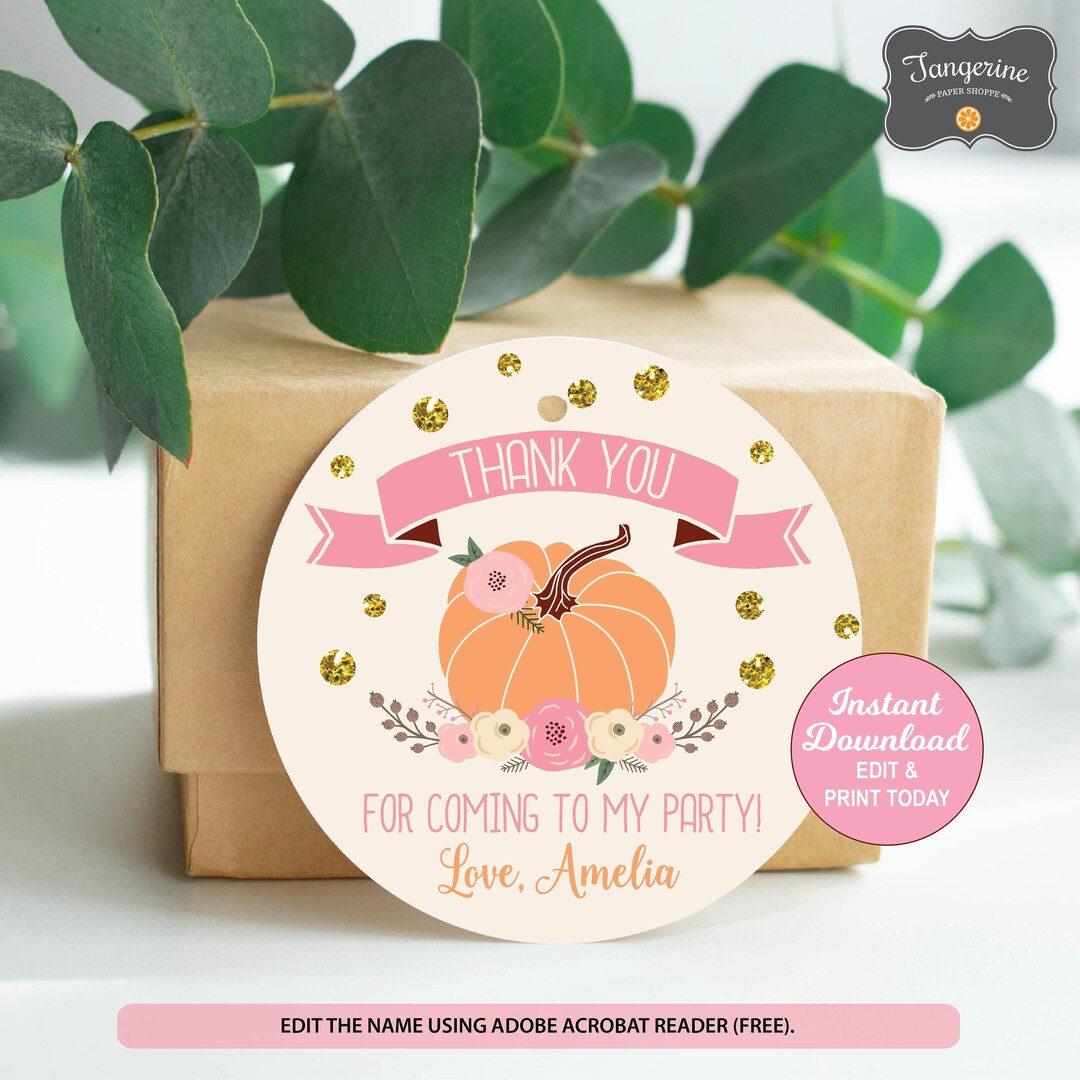 Pumpkin Favor Tags Pumpkin Thank You Tags Pumpkin First - Etsy