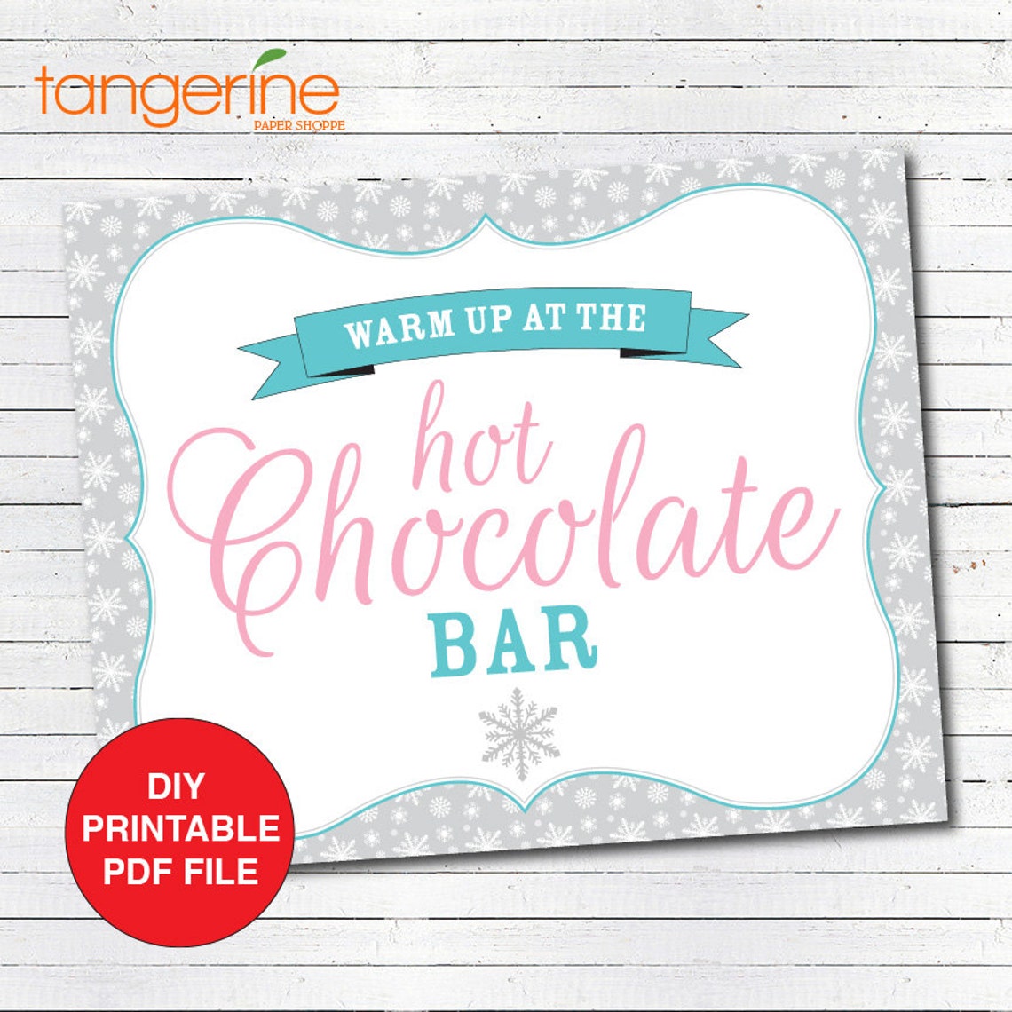 Hot Chocolate Bar Sign - DIY Printable Sign - Winter Onederland Sign ...