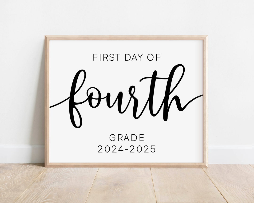 4th Grade Back to School Sign Fourth Grade 8x10 Sign Modern Elementary ...