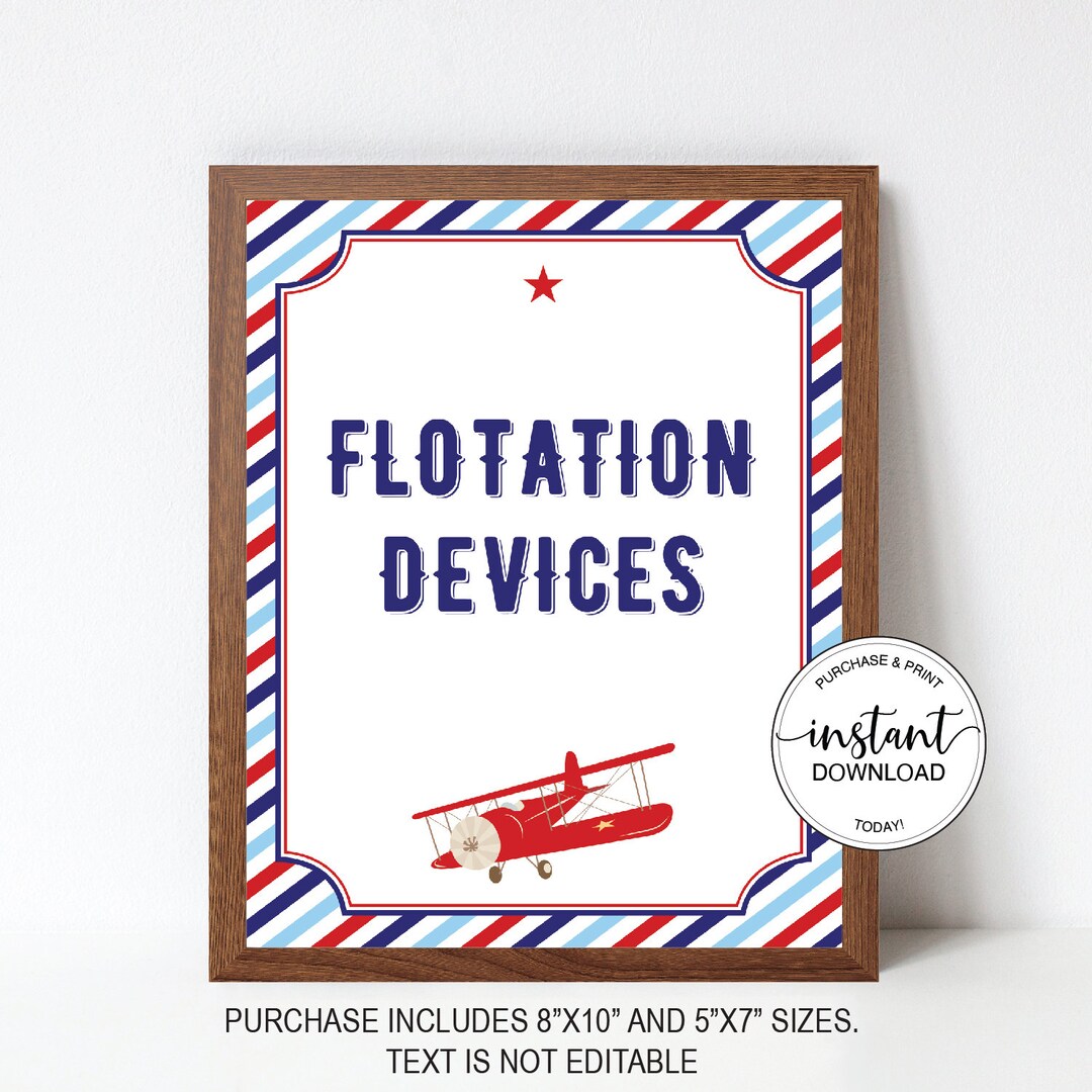 Airplane Flotation Devices Sign, Airplane Birthday Donut Sign, Airplane ...