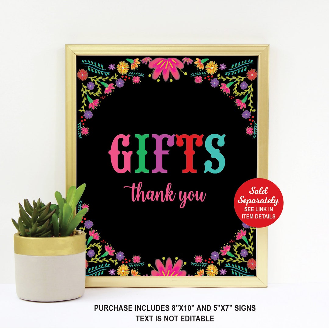 Fiesta Gifts Sign, Fiesta Birthday Decorations, Fiesta Gift Table Sign ...