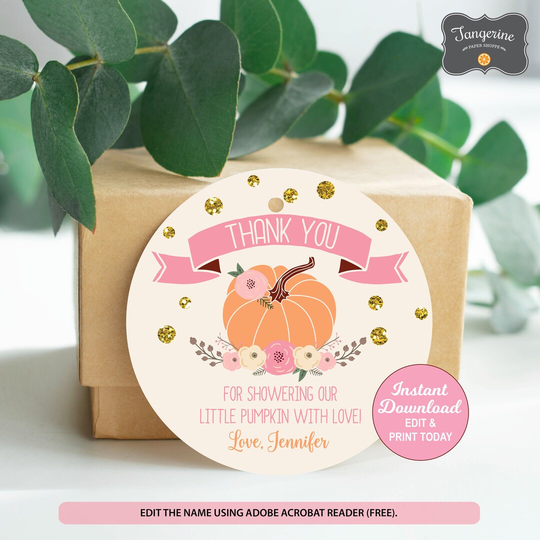 Little Pumpkin Baby Shower Favor Tags, Pumpkin Favors, Thank You Tags ...