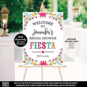 Fiesta Table Number Sign, Fiesta Bridal Shower Editable Table Number ...
