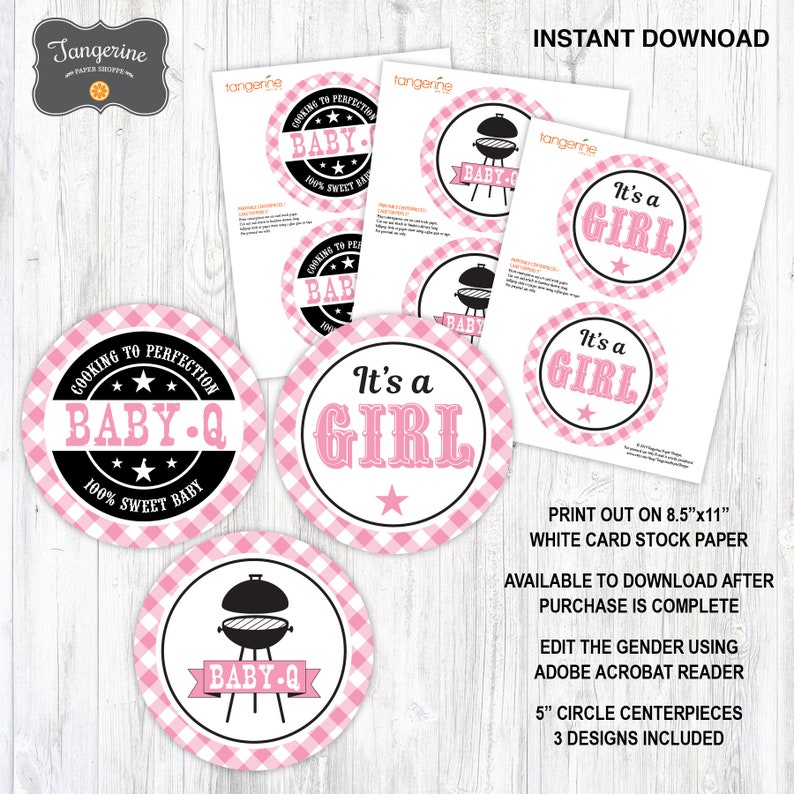 Baby Q Centerpieces Girl, Baby Q Pink, BBQ Baby Shower Centerpiece ...