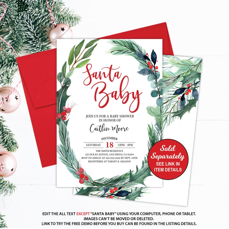 Mimosa Bar Sign Winter Greenery Baby Shower Santa Baby - Etsy