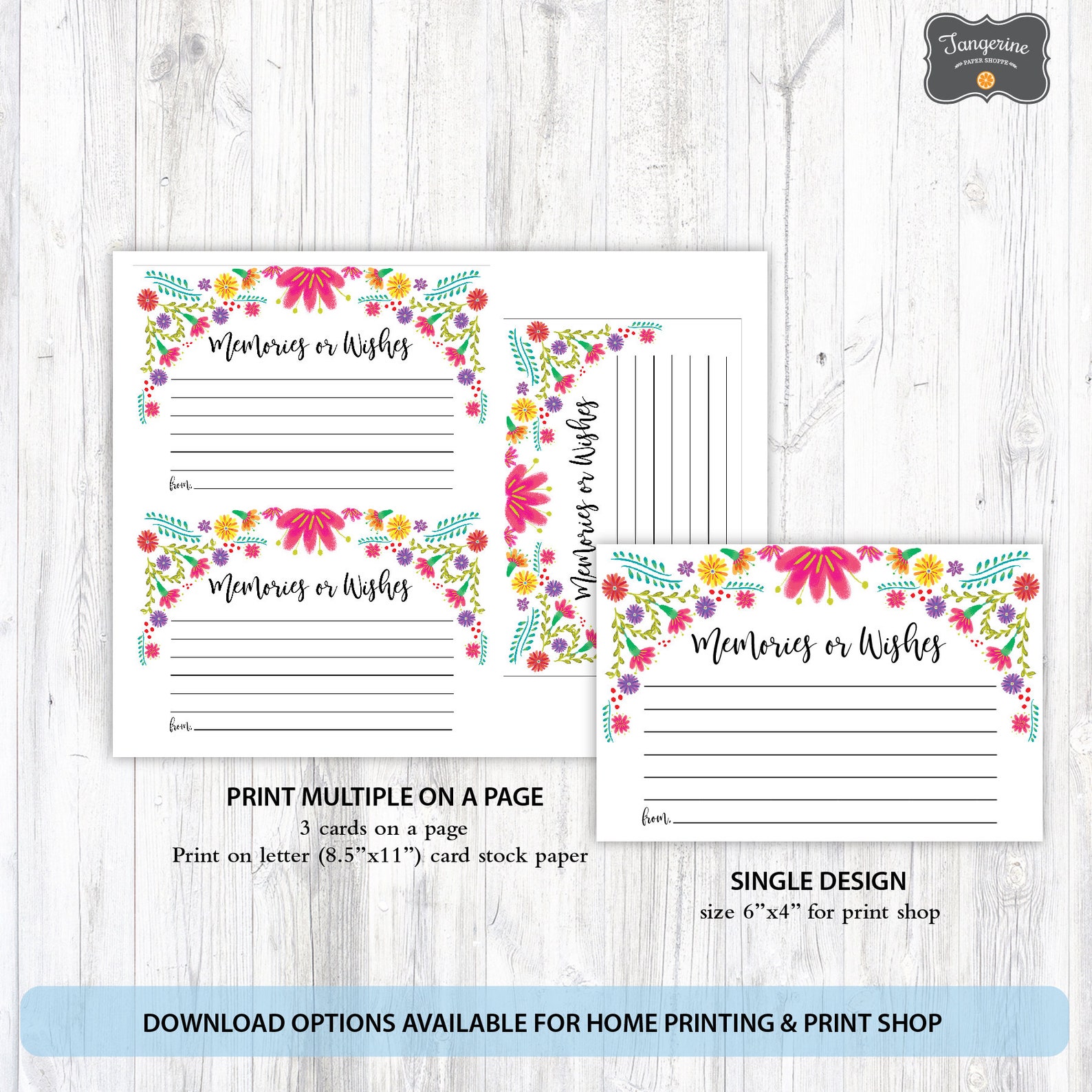 Memories and Wishes Cards, Fiesta Party, Well Wishes Cards Printable ...
