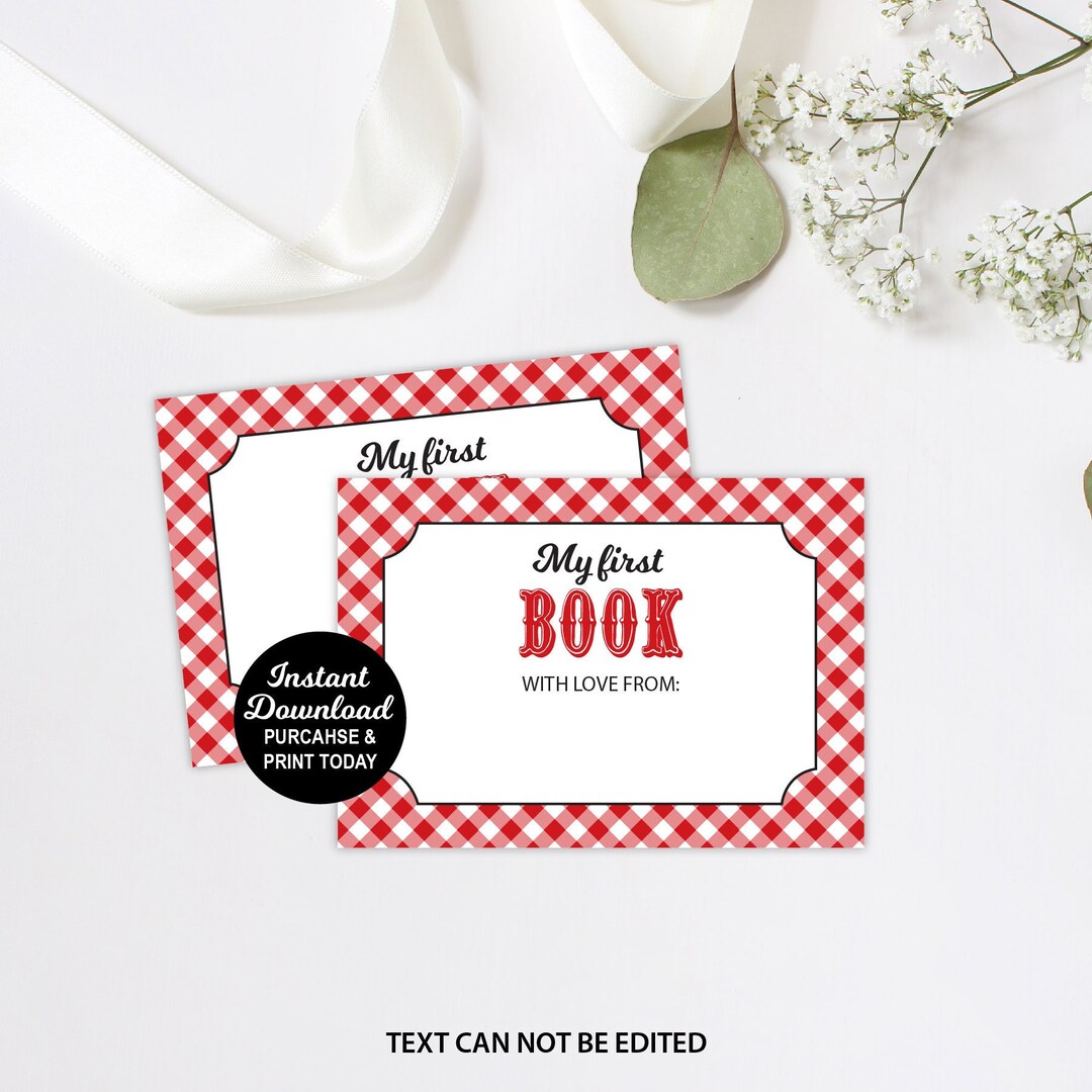 Baby Q Book Plate Label, Baby Book Label, Book Sticker, BBQ Baby Shower ...