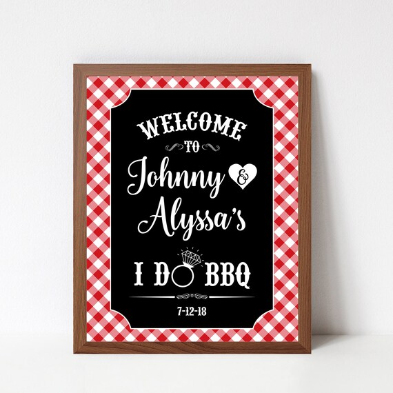 I Do BBQ Welcome Sign Printable, I Do Barbecue Sign, I Do BBQ Couples ...