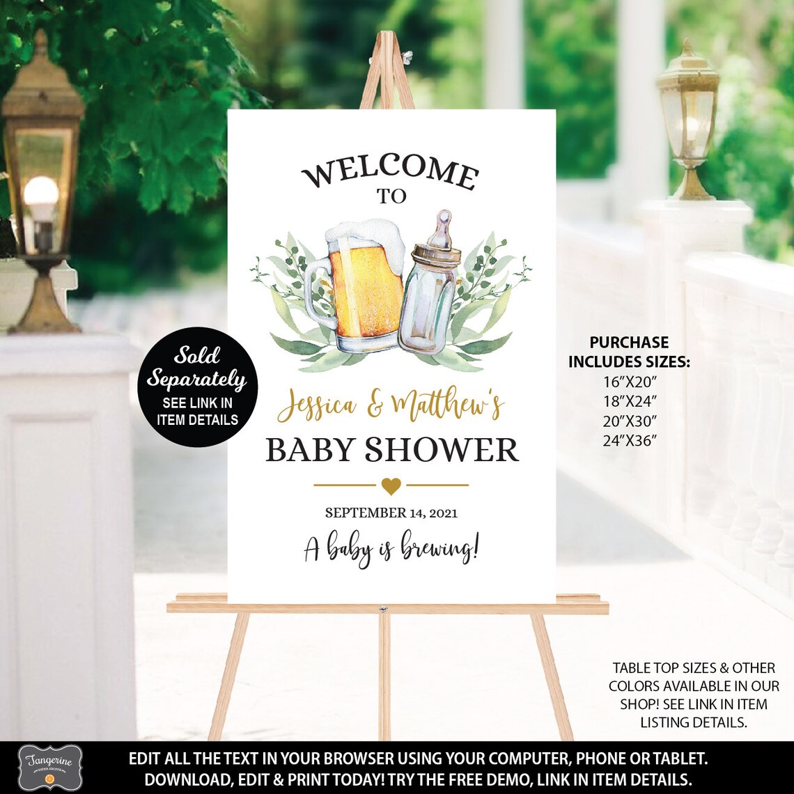 A Baby is Brewing Sign Beer Sign Beer Baby Shower Drinks - Etsy