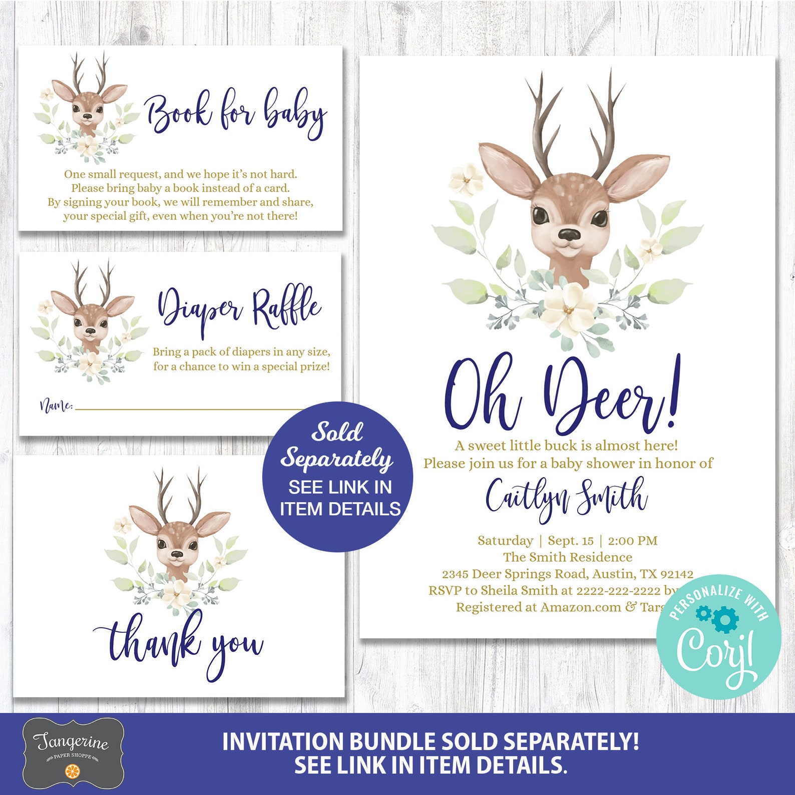 Deer Baby Shower Game, Baby Animal Name Game, Little Buck Baby Shower ...