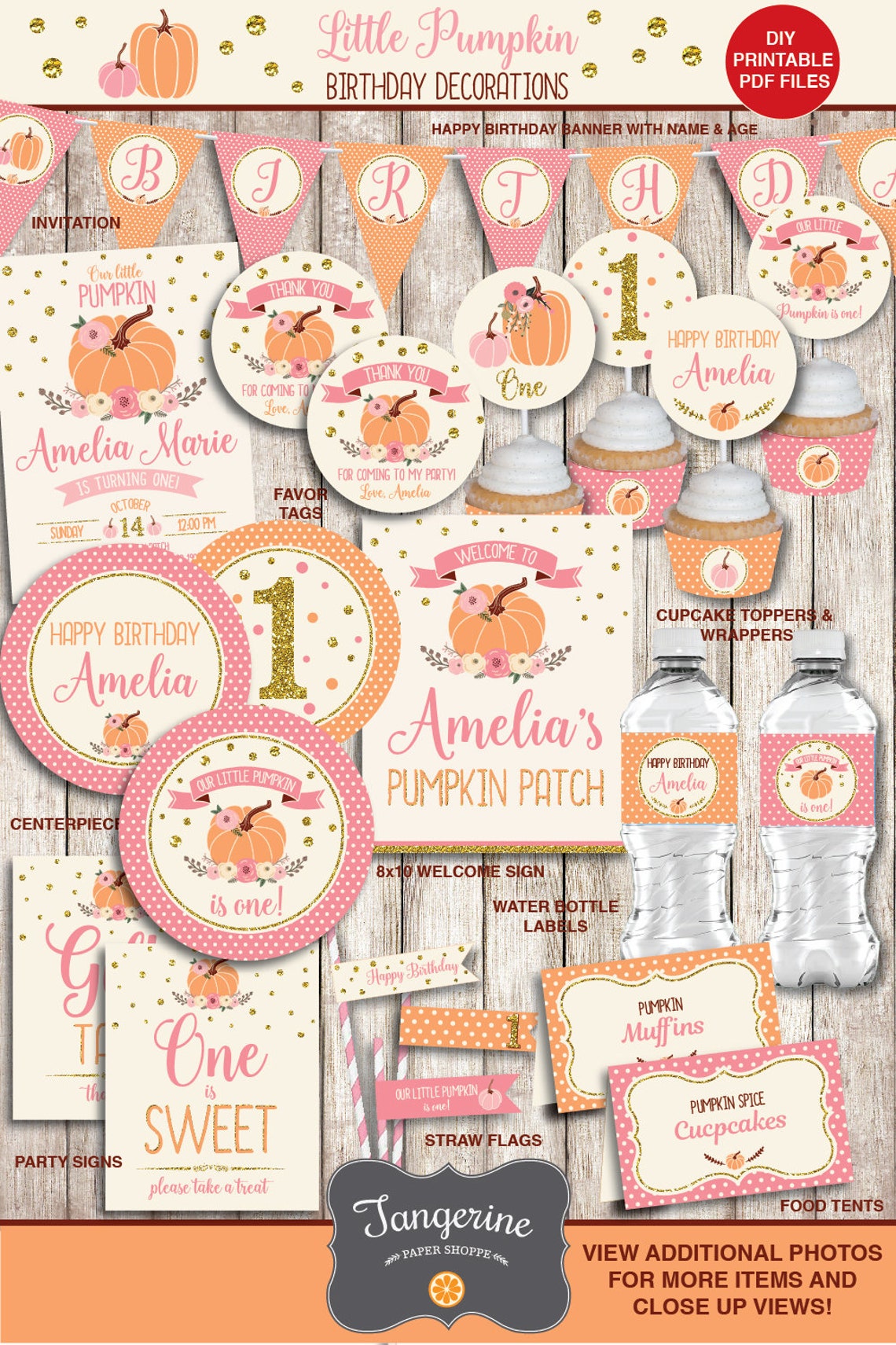 Pumpkin Wipes Raffle Sign, Printable Pink and Gold Sign, Pumpkin Baby ...