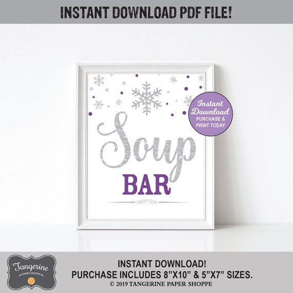 Winter Onederland Soup Bar Sign, Winter Onederland Birthday, Food Table ...