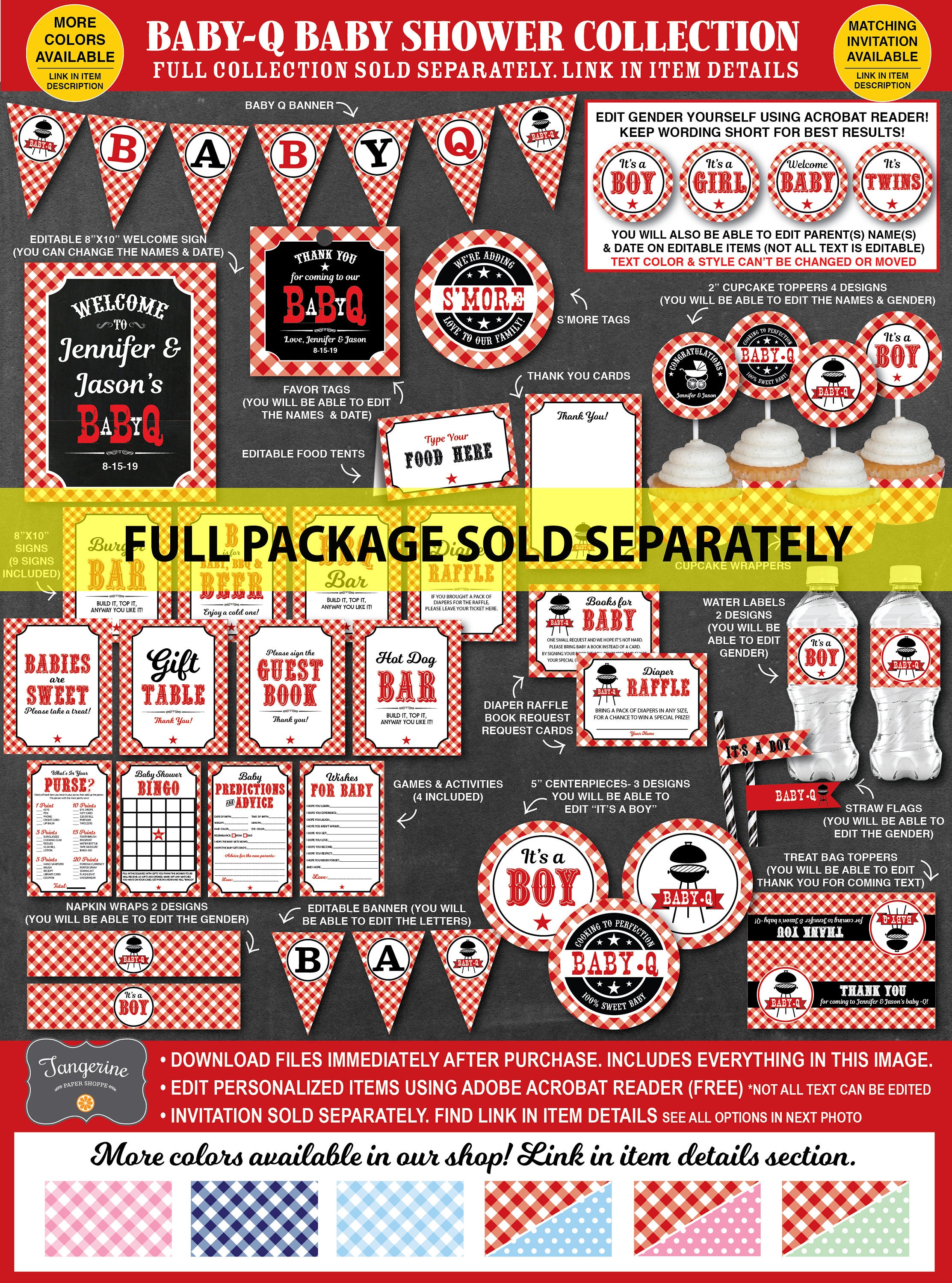 BBQ Bar Sign Printable BBQ Baby Shower Bbq Bar Sign Baby Q | Etsy