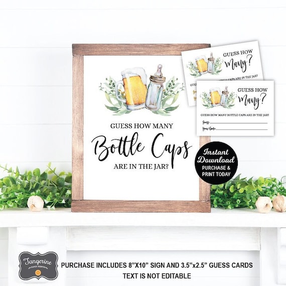 Guess How Many Bottle Caps Game A Baby is Brewing Game Beer | Etsy