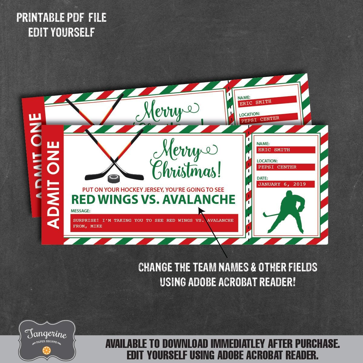 Printable Hockey Ticket Template