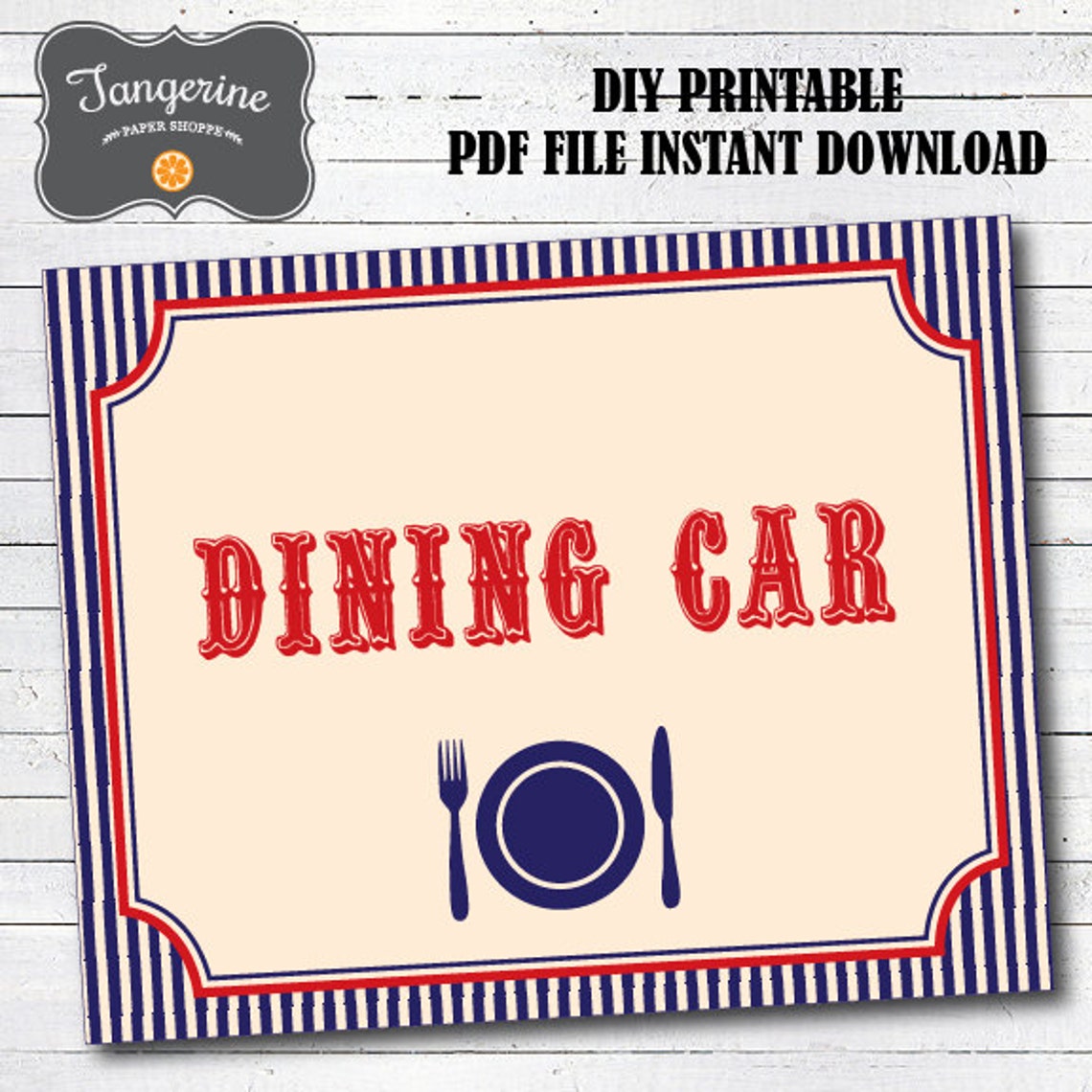 Train Dining Car Sign Train Printable Sign 8 X 10 Inches - Etsy