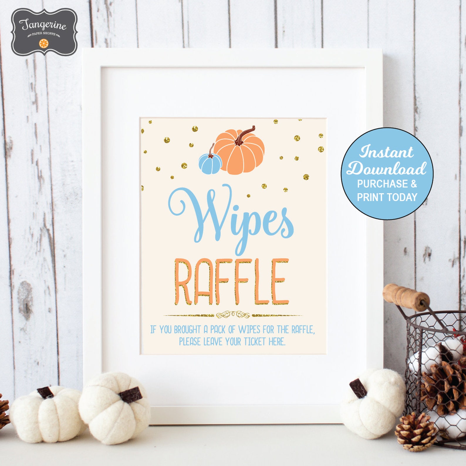 Pumpkin Wipes Raffle Ticket Wipes Raffle Ticket Printable - Etsy
