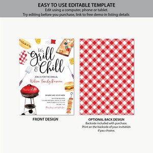 Editable BBQ Family Reunion Invitation, Summer Cookout Invite, Pool ...