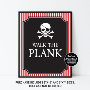 Pirate Walk the Plank Sign, Pirate Game Sign, Pirate Birthday ...