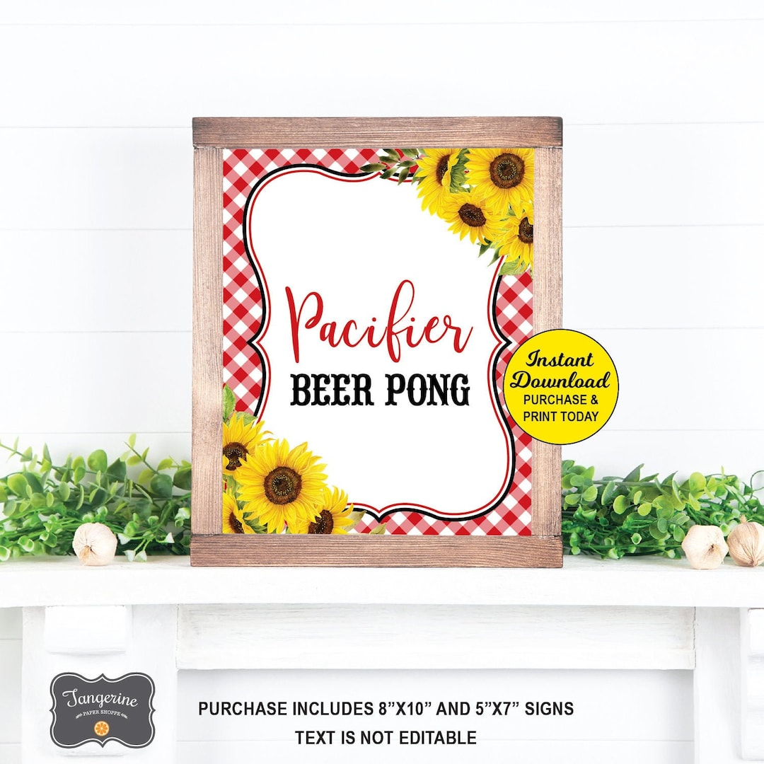 Pacifier Beer Pong Game, Baby Q Game, Baby Shower Game, BBQ Baby Shower ...
