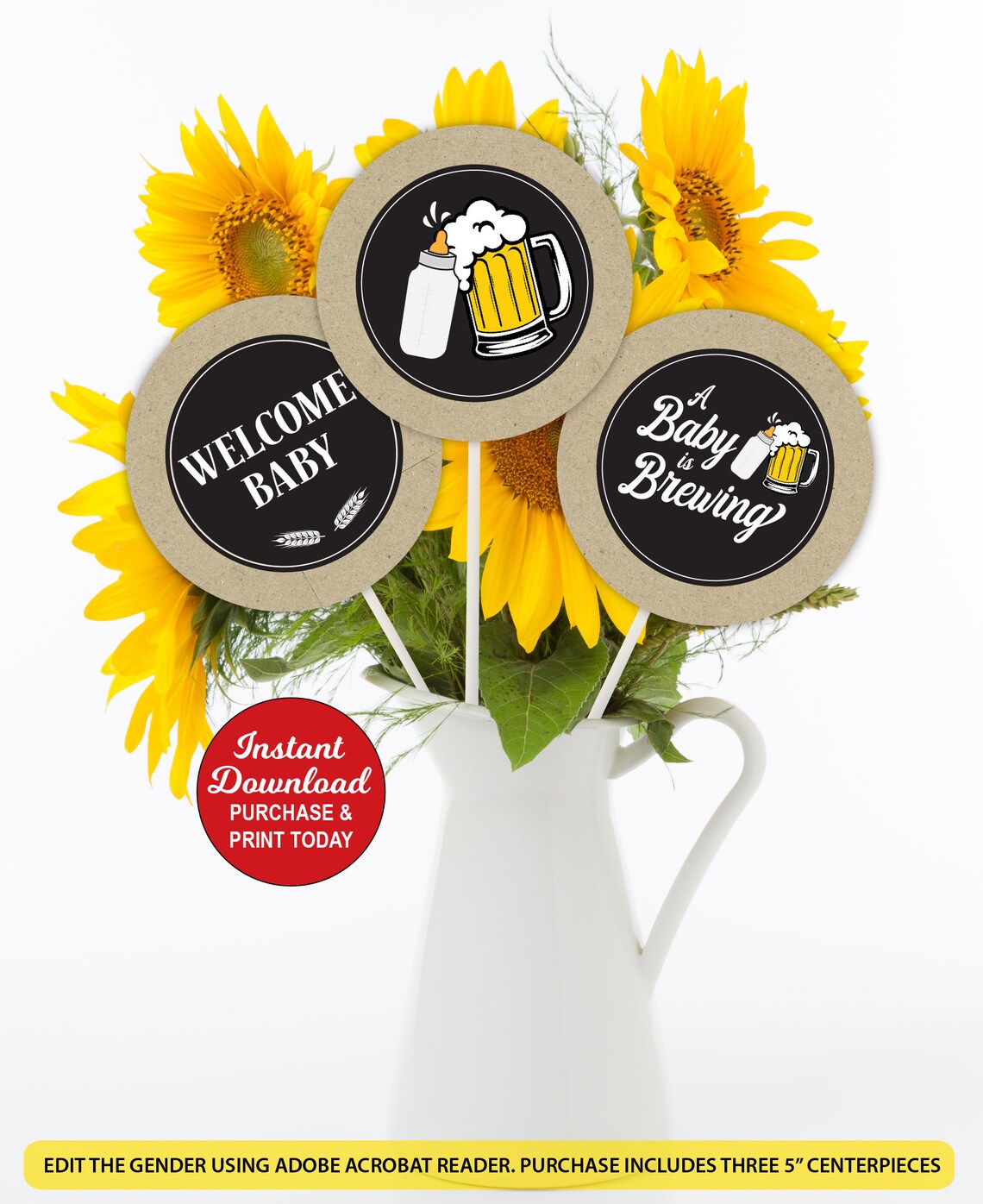 Baby Brewing Centerpieces, Beer Baby Shower Centerpiece, Couples Baby ...