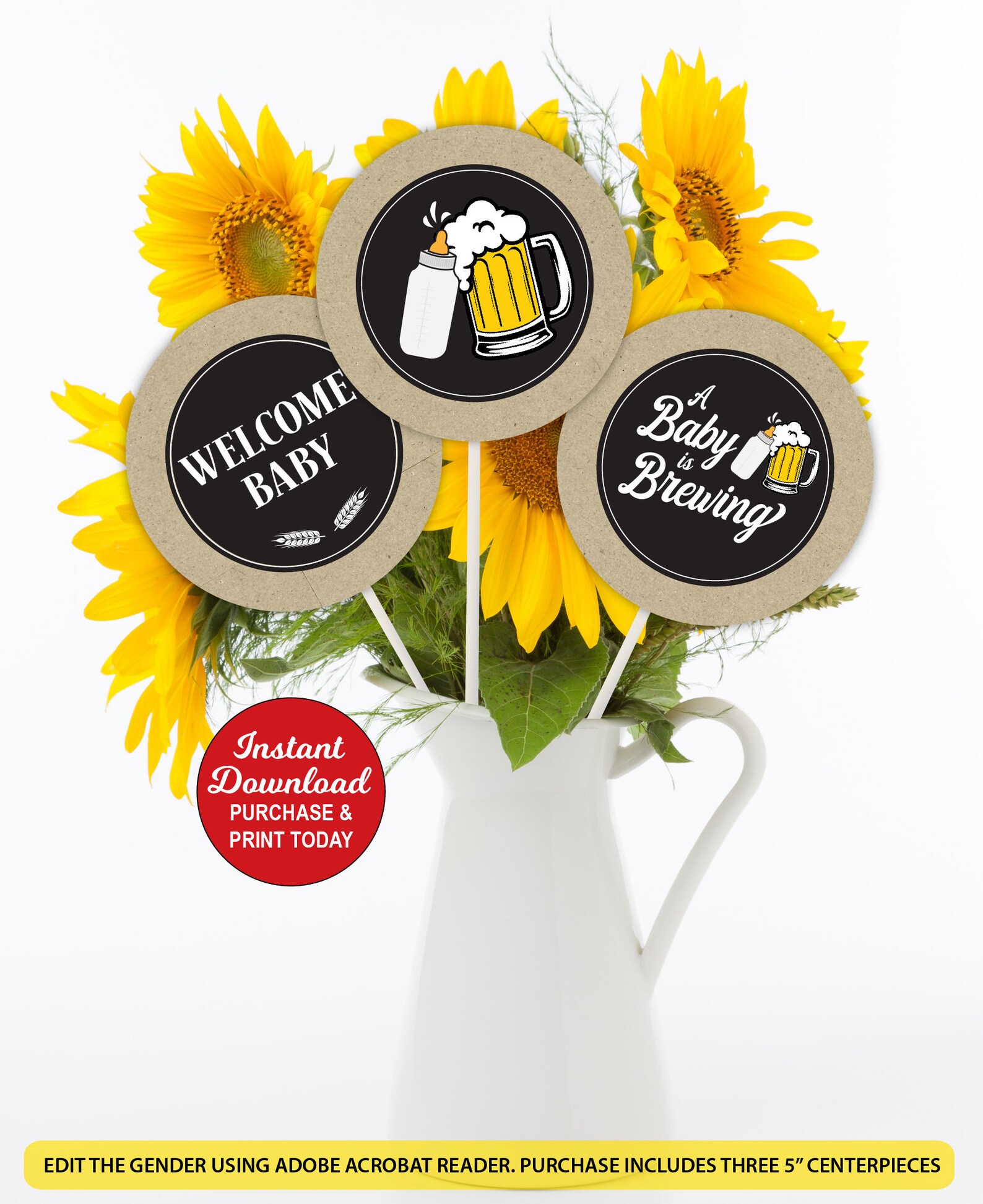Baby Brewing Centerpieces, Beer Baby Shower Centerpiece, Couples Baby ...