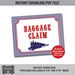 Train Baggage Claim Sign Train Favors Party Sign Vintage - Etsy