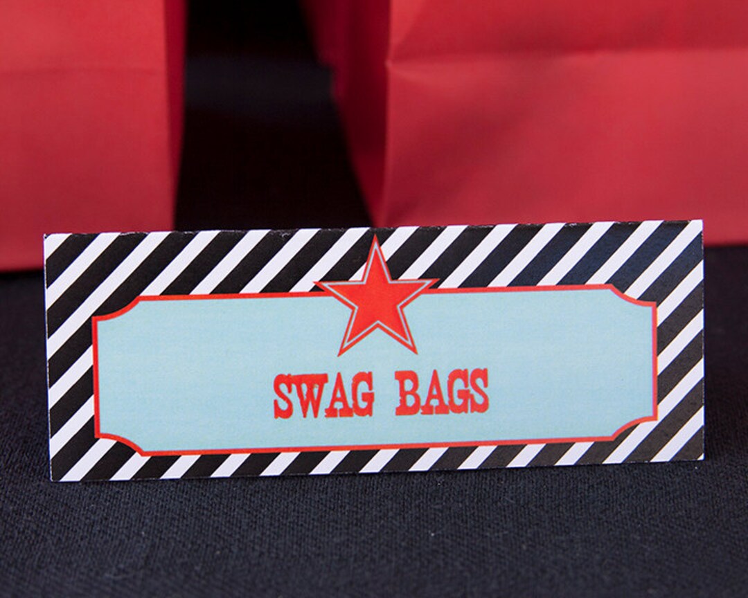 Rock Star Birthday Party Food Labels - Red, Mint, Black & White ...