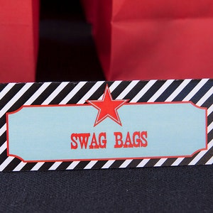 Rock Star Birthday Party Food Labels - Red, Mint, Black & White ...