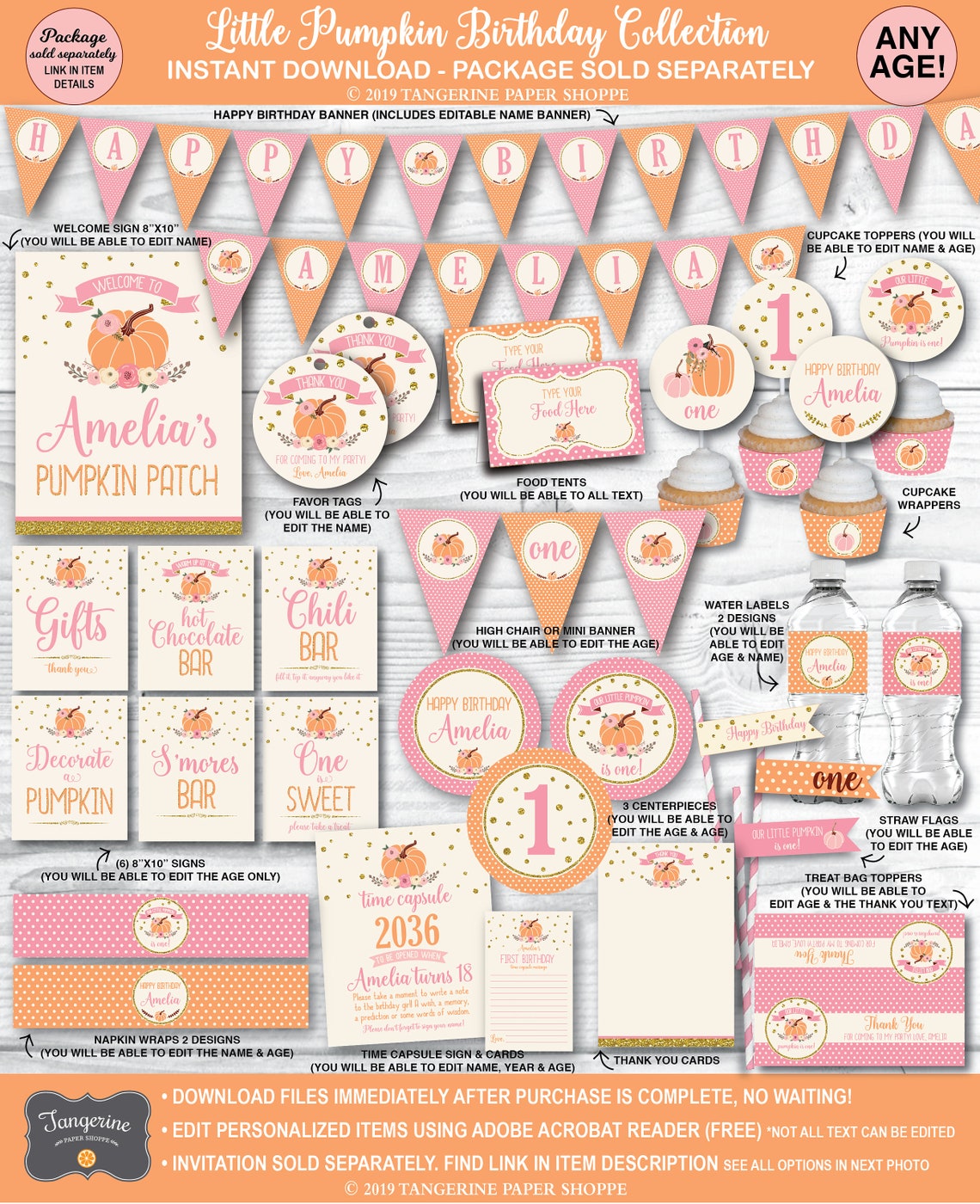 Pumpkin Gifts Sign Printable, Gifts Table Sign, Pumpkin 1st Birthday ...