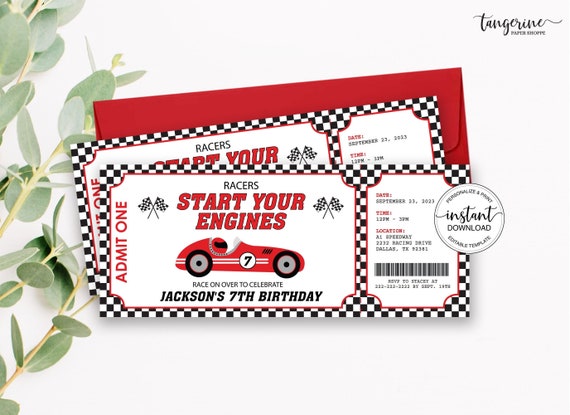 Car Ticket Birthday Invitation
