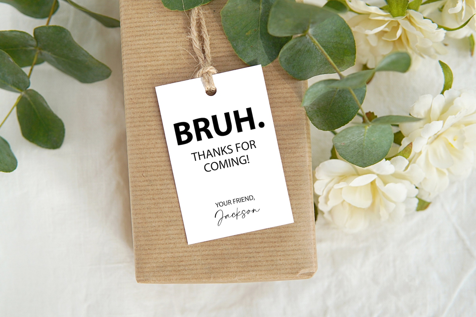 Bruh Birthday Favor Tags, Tween Teenager Thank You Tags, Boy Teen ...