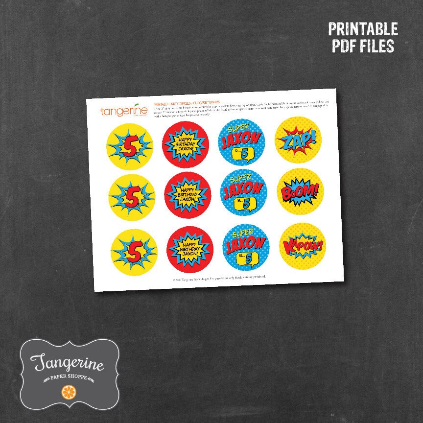 Superhero Birthday Cupcake Toppers Superhero Birthday | Etsy
