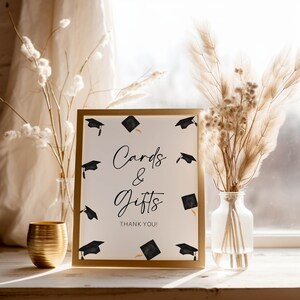 Graduation Cards & Gifts Sign, 2024 Graduation Party Sign, Graduation ...