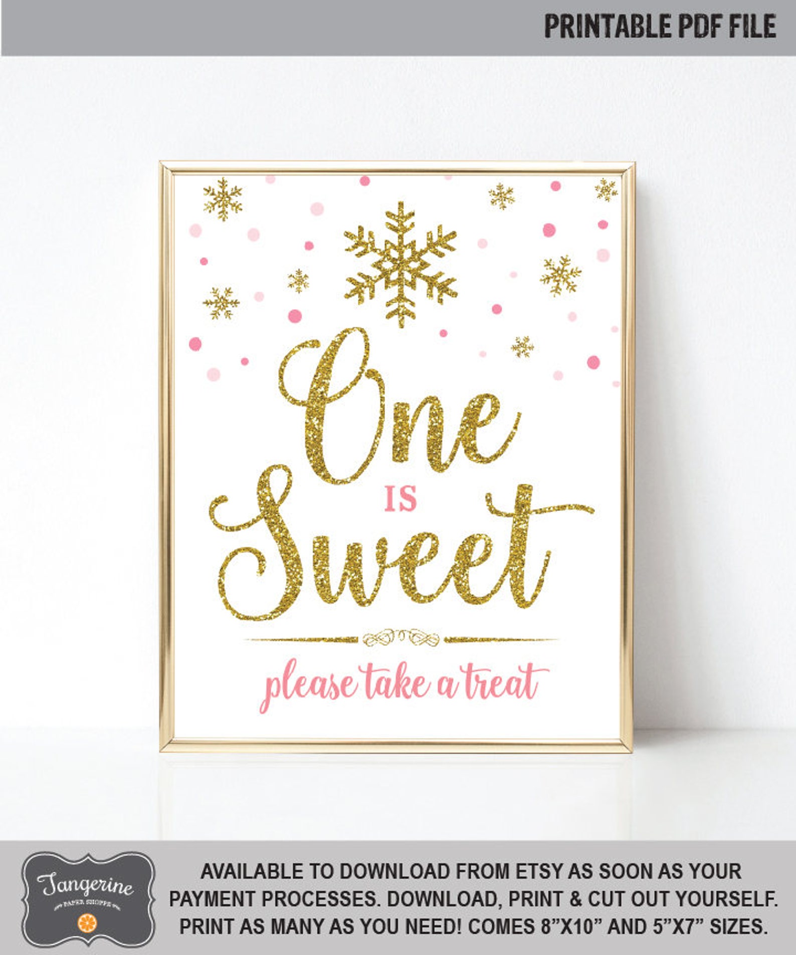 One is Sweet Please Take A Treat Sign Printable, Dessert Table Winter ...
