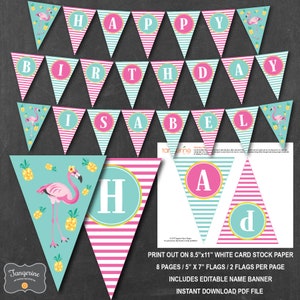Flamingo Birthday Decorations, Flamingo Pineapple Birthday Decorations ...